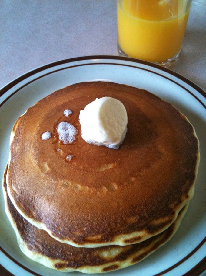 Pancakes so perfectly golden they deserve their own California vanity plate. Add butter, syrup, and suddenly Monday feels like Saturday.