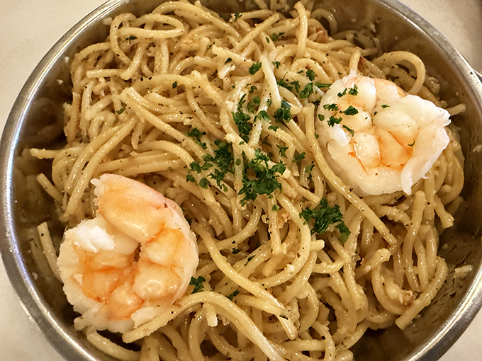 Pasta perfection with plump shrimp—because sometimes you need a break from cracking shells but not from flavor. Simplicity that speaks volumes.