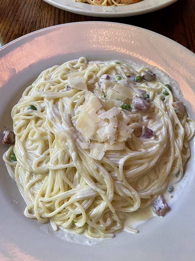Pasta carbonara done right is like finding the Holy Grail of comfort food&mdash;creamy, silky strands dotted with pancetta and showered with Parmesan.