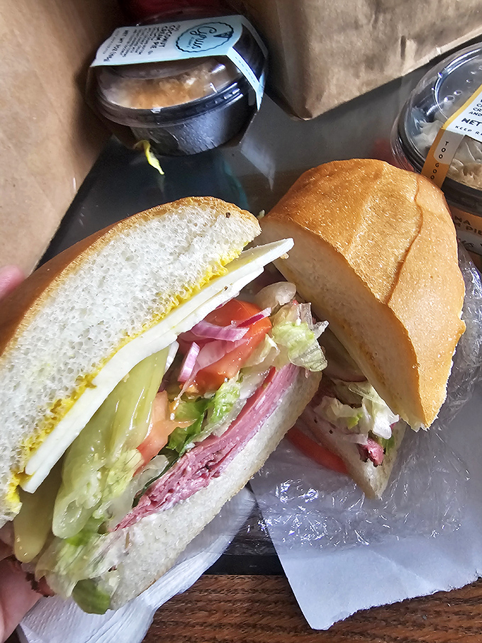 Architecture matters in sandwich construction. This beauty features perfect proportions of meat, cheese, and veggies&mdash;the Frank Lloyd Wright of lunch options.