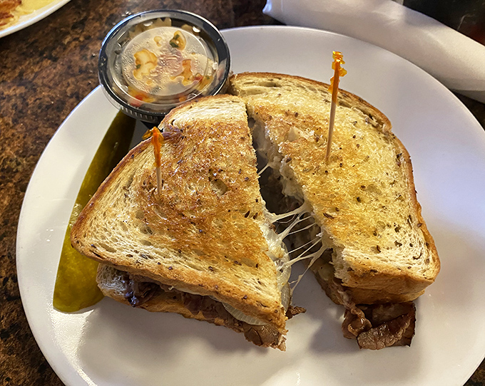 This patty melt could make a vegetarian reconsider their life choices – pure comfort between bread slices.