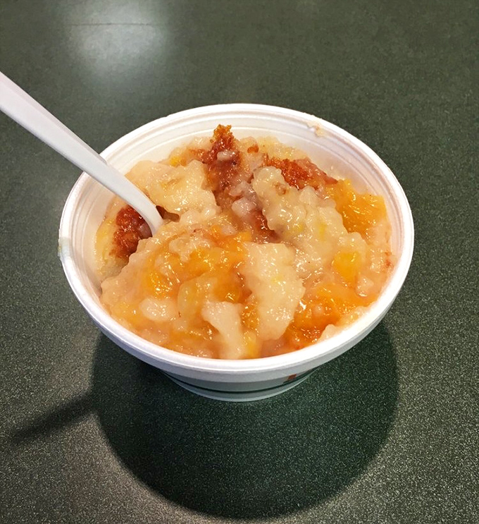 A bowl of warm peach cobbler that makes you understand why people write songs about Georgia. Spoon not included&mdash;fingers work fine.
