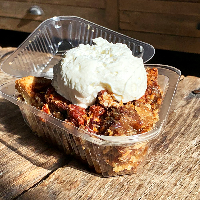 Dessert that demands attention&mdash;warm pecan pie topped with a cloud of whipped cream. Resistance is both futile and foolish.