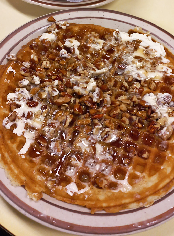 The pecan waffle at Ole's isn't just breakfast, it's architecture&mdash;a perfect foundation of crispy waffle supporting a skyline of nuts and syrup.