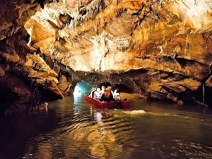 Penn's Cave boat tours take you through America's only all-water cavern. Like being in nature's own cathedral, if cathedrals had stalactites and cool echoes.