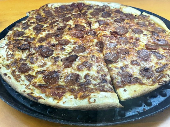 Pepperoni that curls into little flavor cups, cradling their own savory oils. This is what pizza dreams are made of.