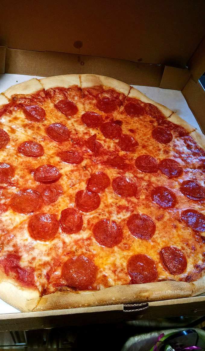 Pepperoni polka dots dancing on a cheese canvas &ndash; Fred Astaire would approve of this choreography.