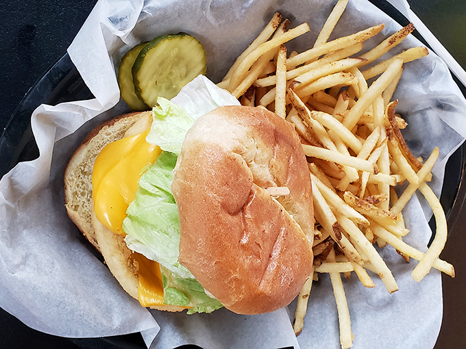 A classic sandwich served with golden fries—comfort food that would make any jailbreak worthwhile if you were forced to leave before dessert.