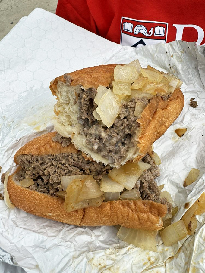 The classic Philly cheesesteak at Dalessandro's: where finely chopped ribeye and melted cheese create a sandwich worth crossing state lines for.