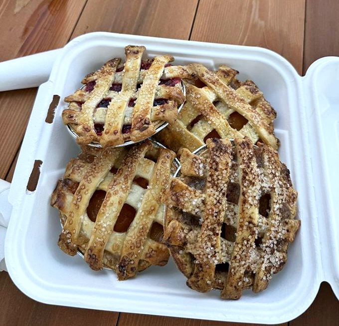 Lattice-top pies that would make your grandmother both proud and jealous. These aren't just desserts; they're edible works of art worth the drive.