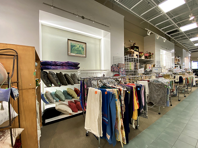 The textile section offers everything from designer throw pillows to vintage linens&mdash;proof that secondhand doesn't mean second-rate.