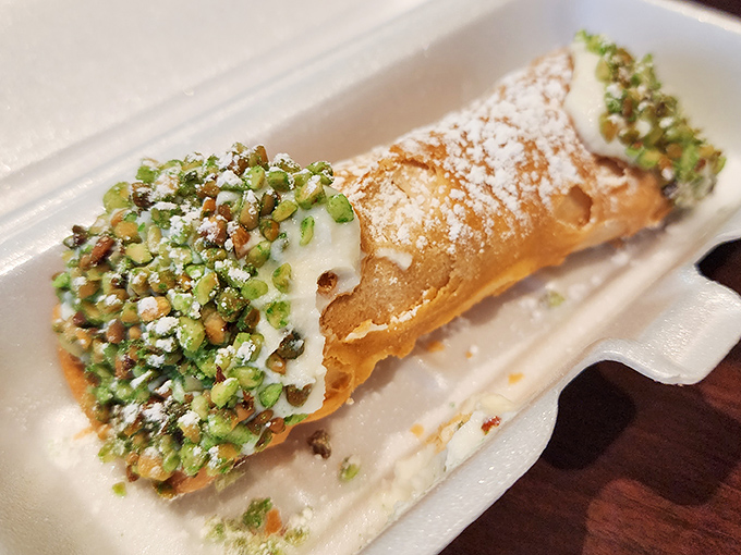 This cannoli isn't just dessert&mdash;it's the encore after the beef symphony. Pistachio-studded ends add a nutty crescendo to the sweet finale. 