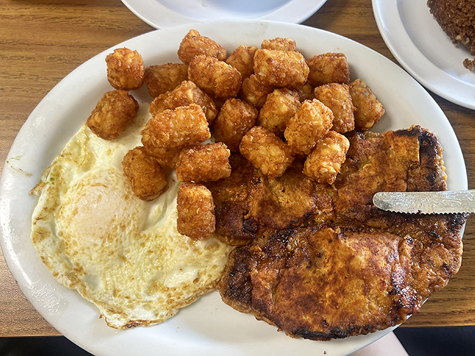 The pork chop breakfast brings dinner-quality meat to your morning &ndash; paired with those legendary hash browns that achieve crispy-yet-tender perfection.