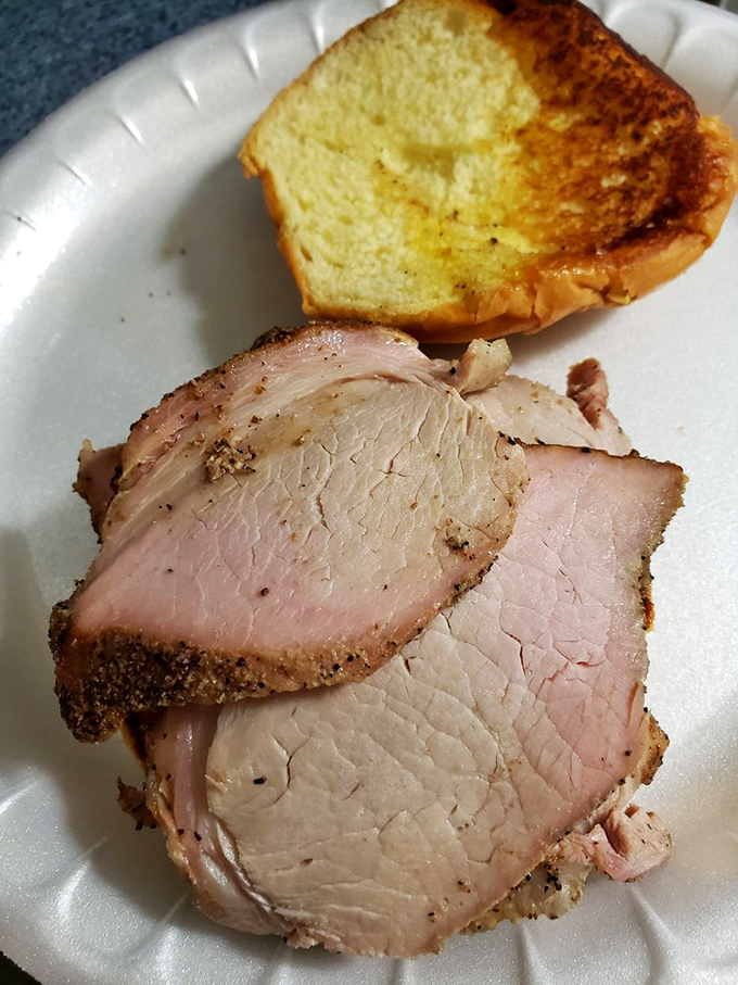 Smoked pork loin sliced thin enough to read through, yet substantial enough to satisfy even the most dedicated carnivore.