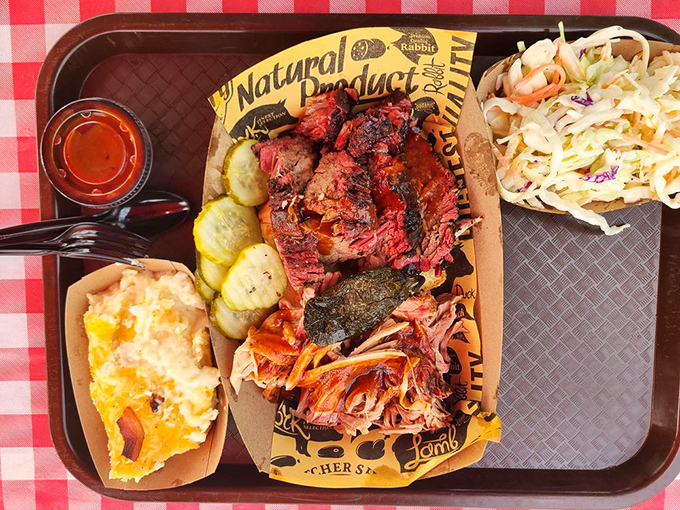 A BBQ sampler that hits all the right notes. Like a meat symphony where every instrument is perfectly tuned to deliciousness.