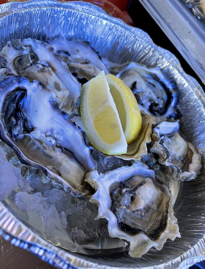 These oysters aren't just served &ndash; they're presented like the coastal jewels they are. Add a squeeze of lemon and prepare for briny perfection.