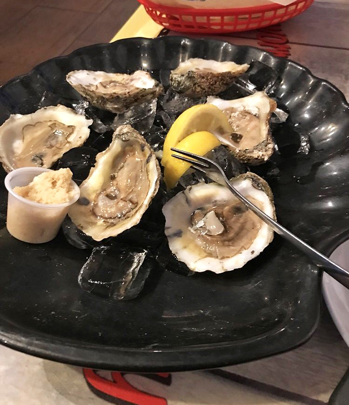 Raw oysters at Crabby Bill's&mdash;nature's perfect appetizer served with nothing more than a squeeze of lemon and a dash of anticipation.
