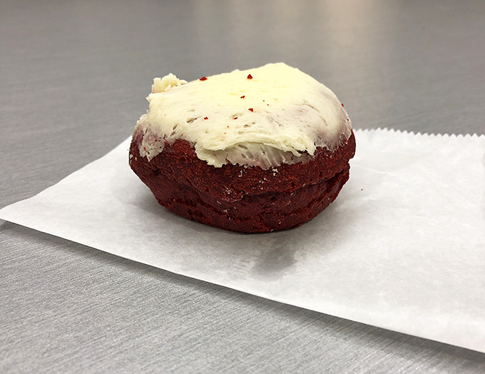 The red velvet donut with cream cheese frosting &ndash; proof that sometimes the universe does actually want you to be happy.