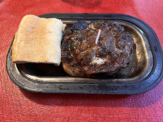 This ribeye isn't just a steak – it's a masterclass in the art of beef, complete with that perfect char-to-juicy ratio.