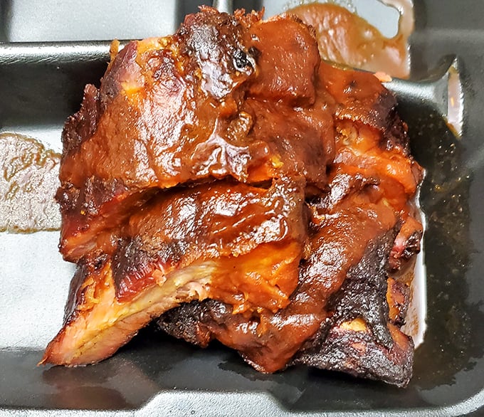 These ribs have clearly been introduced to smoke and time in all the right ways&mdash;the bark alone tells stories of patience rewarded.