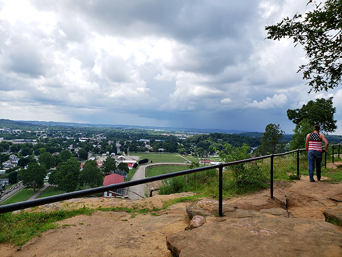The view from Rising Park's summit makes you feel like the king of a very charming kingdom. Worth every step of the climb and every bead of perspiration.