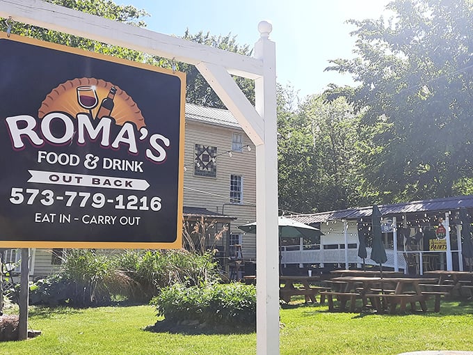 Roma's outdoor dining area whispers promises of lazy summer evenings and wine that tastes better under string lights. The food's worth the drive alone.