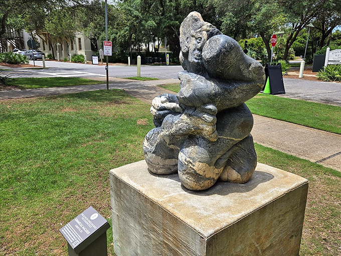 Public art installations add unexpected moments of contemplation between beach trips and ice cream runs.