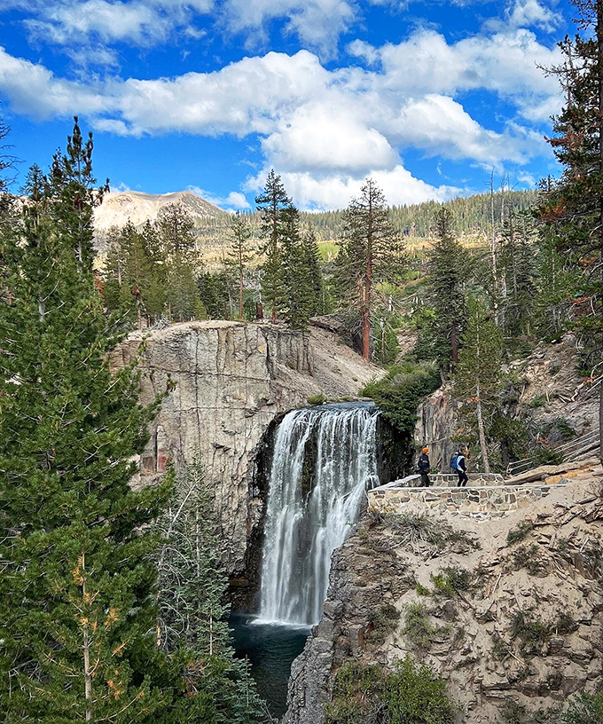 The Eastern Sierra spreads before you like a living postcard that cameras struggle to capture.