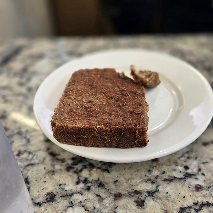 Scrapple done right &ndash; crispy edges that would make any Pennsylvanian's heart sing with hometown pride.