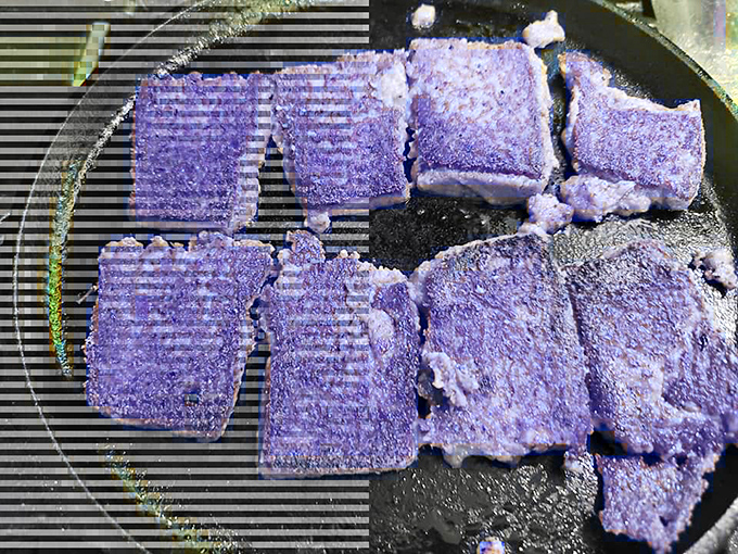 The purple-hued scrapple sizzling on the grill &ndash; a Pennsylvania Dutch delicacy that divides opinion but unites breakfast enthusiasts across the state.