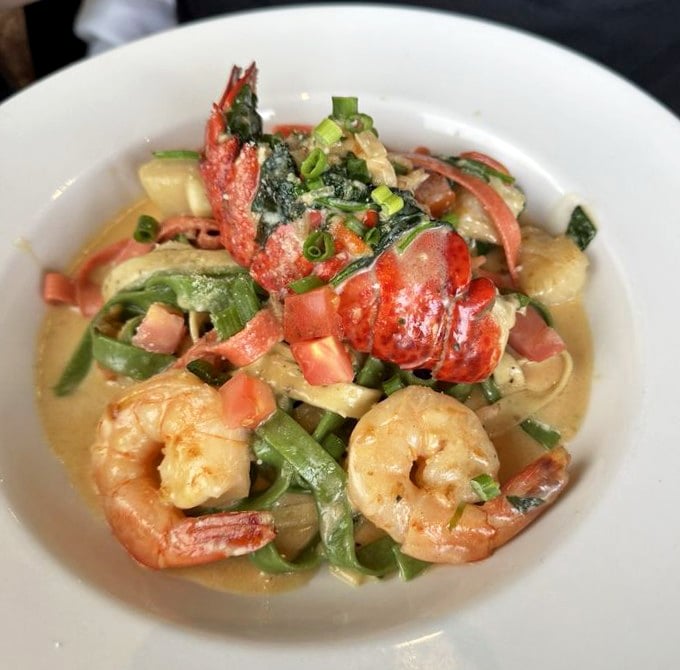 Not just seafood pasta &ndash; it's a maritime celebration where plump shrimp and tender lobster throw a party in cream sauce, and everyone's invited.