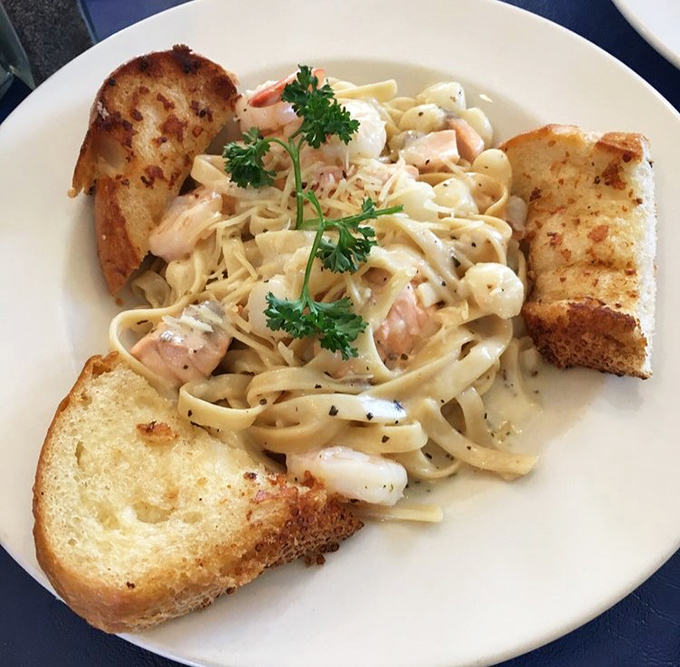 Creamy seafood pasta that makes you understand why sailors sang songs about coming home.
