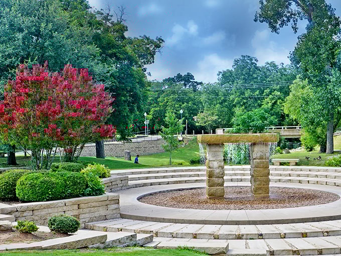 Shanley Park's stone amphitheater and crimson crepe myrtles create a pocket of serenity that feels like Mother Nature's living room.