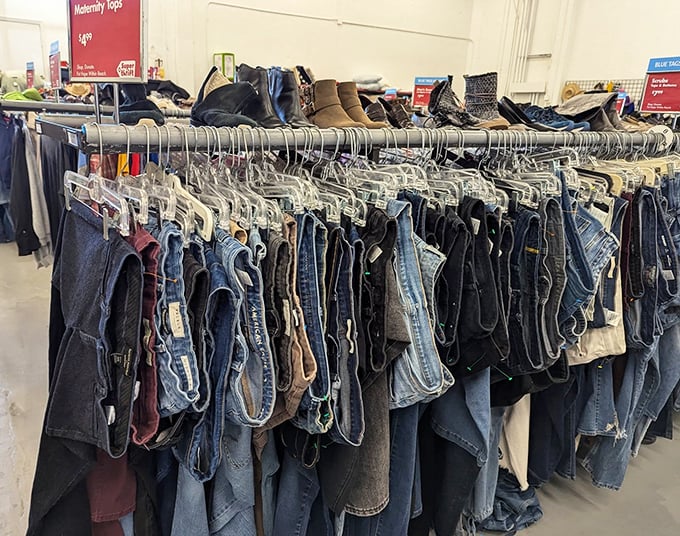 Denim heaven stretches as far as the eye can see. Finding your perfect pair feels like reuniting with an old friend.