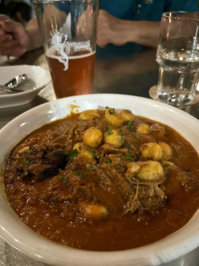 Short rib gnocchi that's having an identity crisis: "Am I Italian comfort food or Florida seafood's soulmate?" The answer: gloriously both.