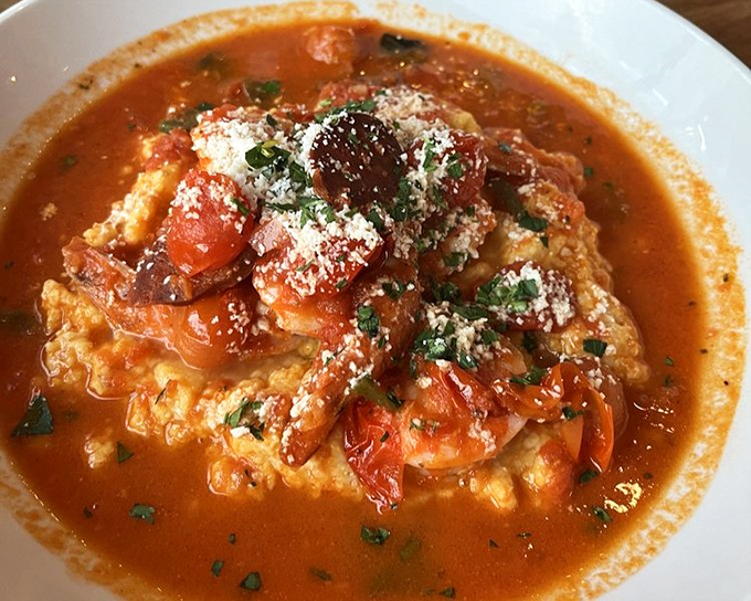 Not your grandmother's shrimp and grits&mdash;unless your grandmother was a culinary genius who understood the divine marriage of seafood and creamy cornmeal.