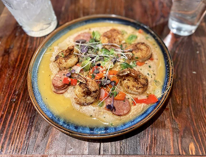 This isn't just shrimp and grits&mdash;it's a Southern hug in a bowl. Plump shrimp swimming in velvety sauce with colorful vegetables create a dish worth crossing state lines for.
