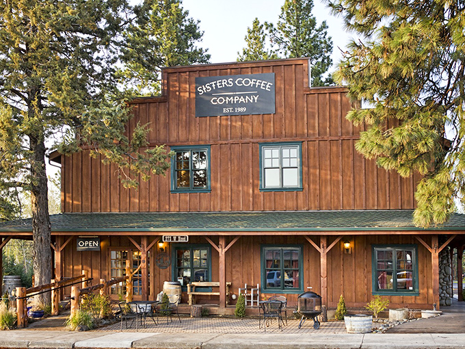 Sisters Coffee Company: where the log cabin aesthetic isn't trendy, it's tradition. The porch practically begs you to linger with your latte longer than planned.