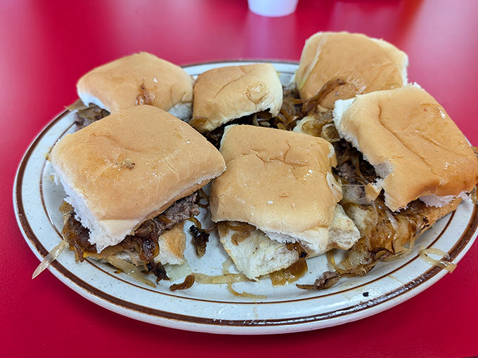 Six sliders on a plate isn't gluttony &ndash; it's strategy. Each two-bite wonder disappears so quickly you'll need reinforcements to satisfy your craving.