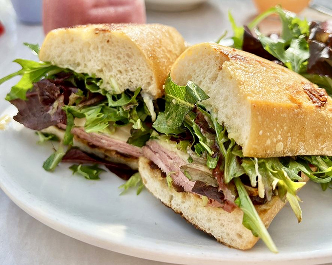 This isn't just a sandwich; it's architecture. Layers of flavor between perfectly toasted bread&mdash;a skyscraper of deliciousness.