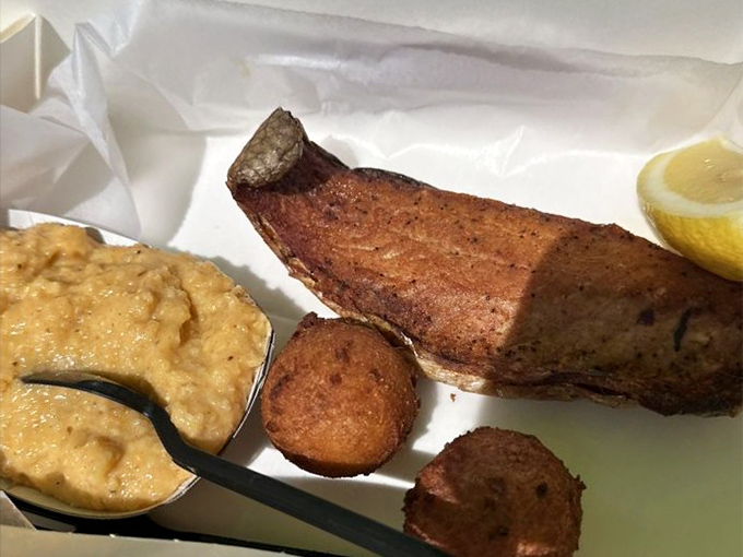Smoked mullet with cheese grits and hush puppies&mdash;the holy trinity of Old Florida cuisine. Comfort food with maritime credentials.
