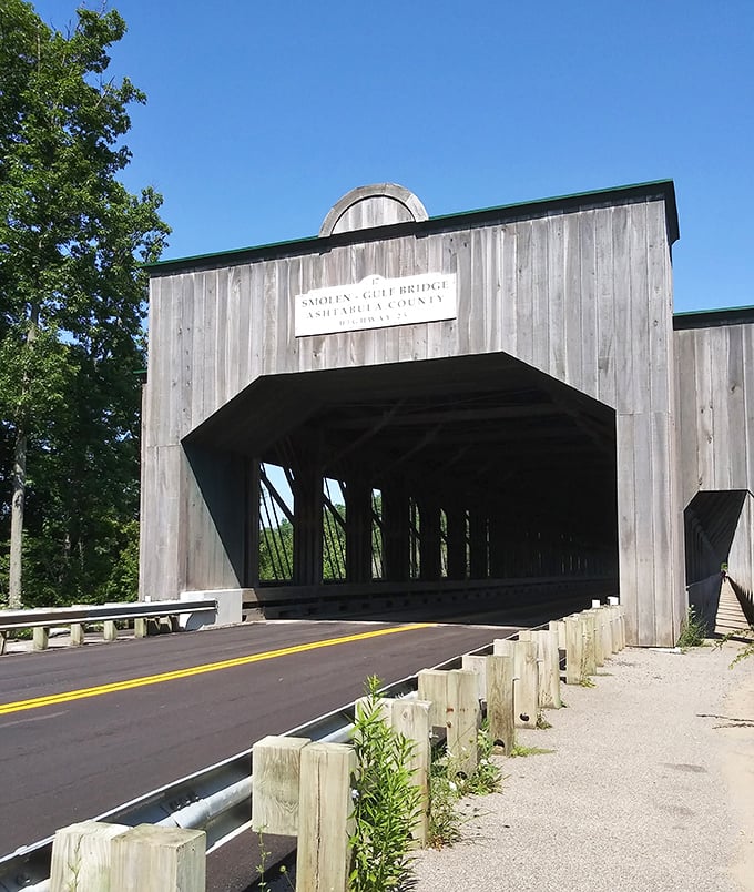 The Smolen-Gulf Bridge isn't just America's longest covered bridge&mdash;it's a wooden cathedral that transforms a simple drive into a journey through time.