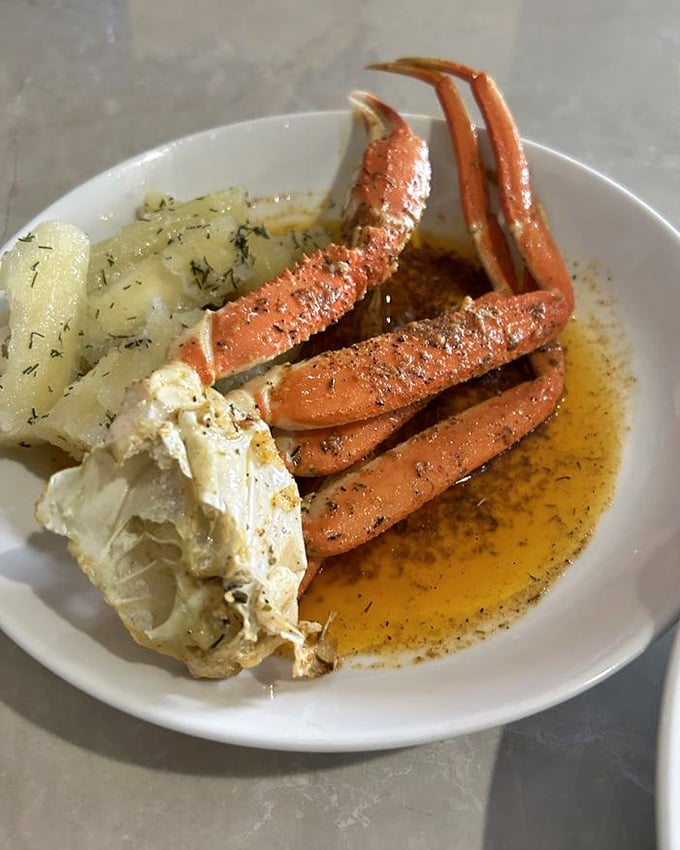 Snow crab legs bathed in herb-infused butter&mdash;nature's perfect design for making adults happily wear bibs and dig for treasure like excited five-year-olds.