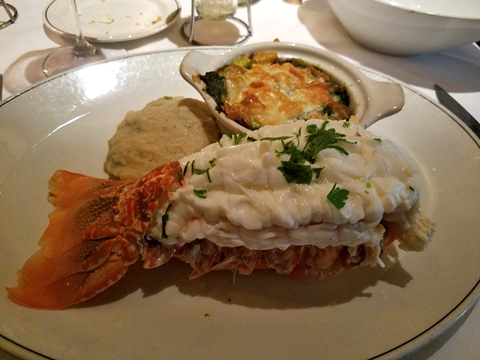 This South African lobster tail isn't just dinner—it's a vacation on a plate, complete with a first-class upgrade of buttery mashed potatoes.