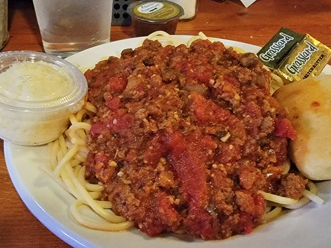 Tuesday's spaghetti night brings Italy to rural Georgia. This mountain of pasta and meat sauce might make your Italian grandmother jealous.
