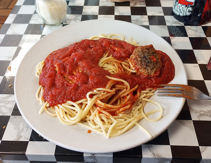 Spaghetti and meatball simplicity at its finest &ndash; the kind of red sauce that would make an Italian grandmother nod in silent approval.