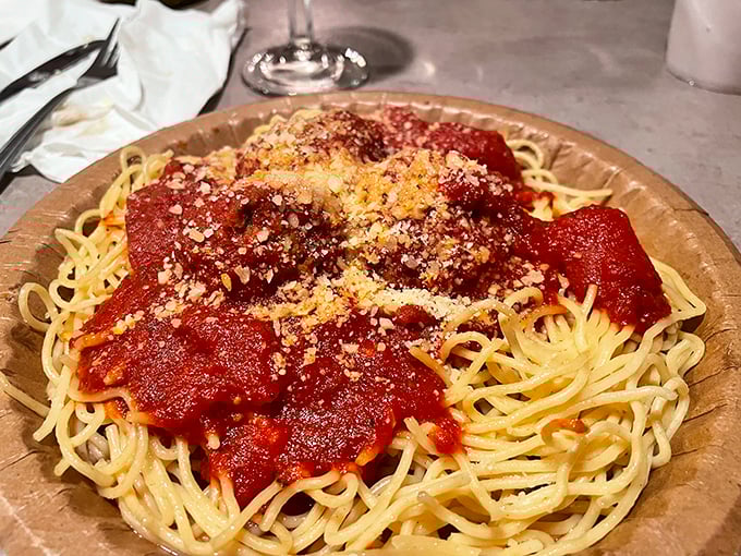 Spaghetti and meatballs—the comfort food equivalent of a warm hug from an Italian grandmother. Simple perfection that pairs beautifully with red wine.