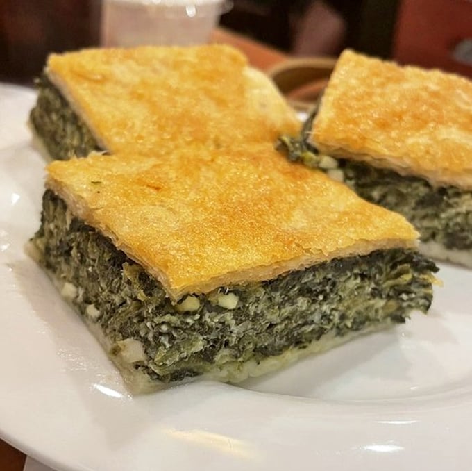 The spanakopita squares are architectural marvels of flaky phyllo and spinach&mdash;proof that the Greeks knew what they were doing thousands of years ago.