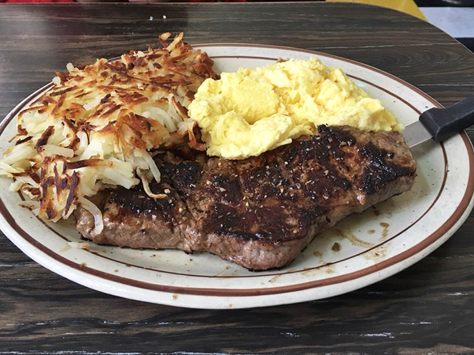 The perfect steak and eggs doesn't exi&mdash; Oh wait, here it is! Crispy hash browns, fluffy eggs, and a steak that means business.