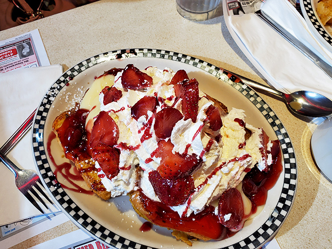 Strawberry Stuffed French Toast that makes regular French toast look like it's having an identity crisis.